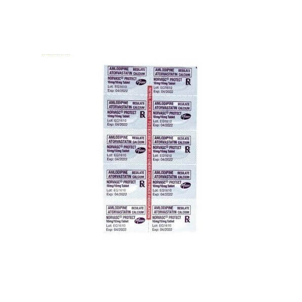 NORVASC PROTECT Amlodipine Besilate / Atorvastatin Calcium 10mg / 10mg ...